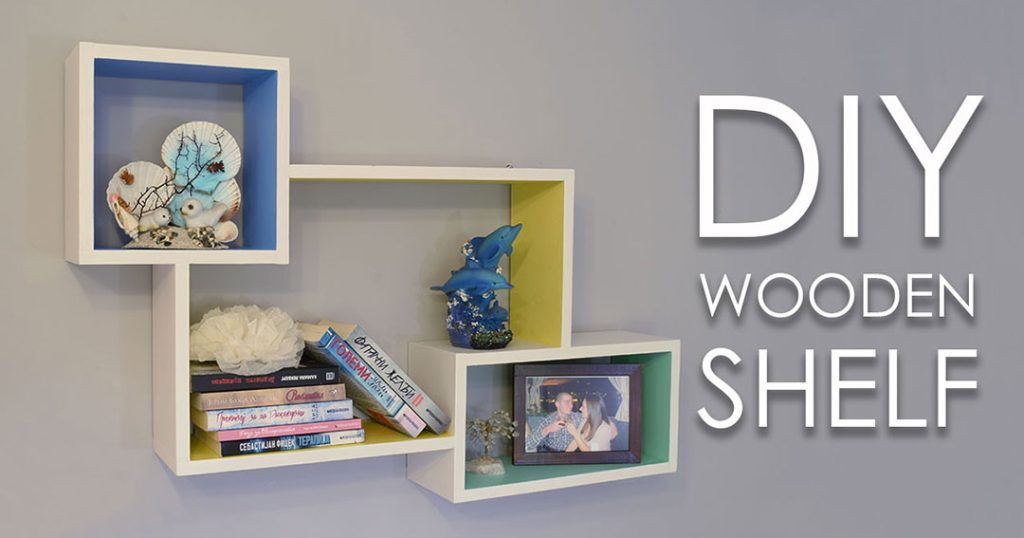 DIY Colorful Rectangular Wooden Wall Shelf - Creativity Hero